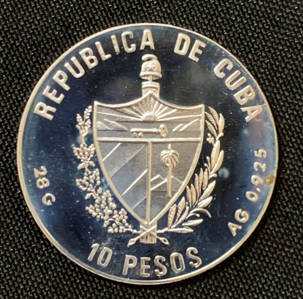 1990 Cuba 10 Peso 25th Olympic Games Barcelona '92-Hurdler KM#336 ...