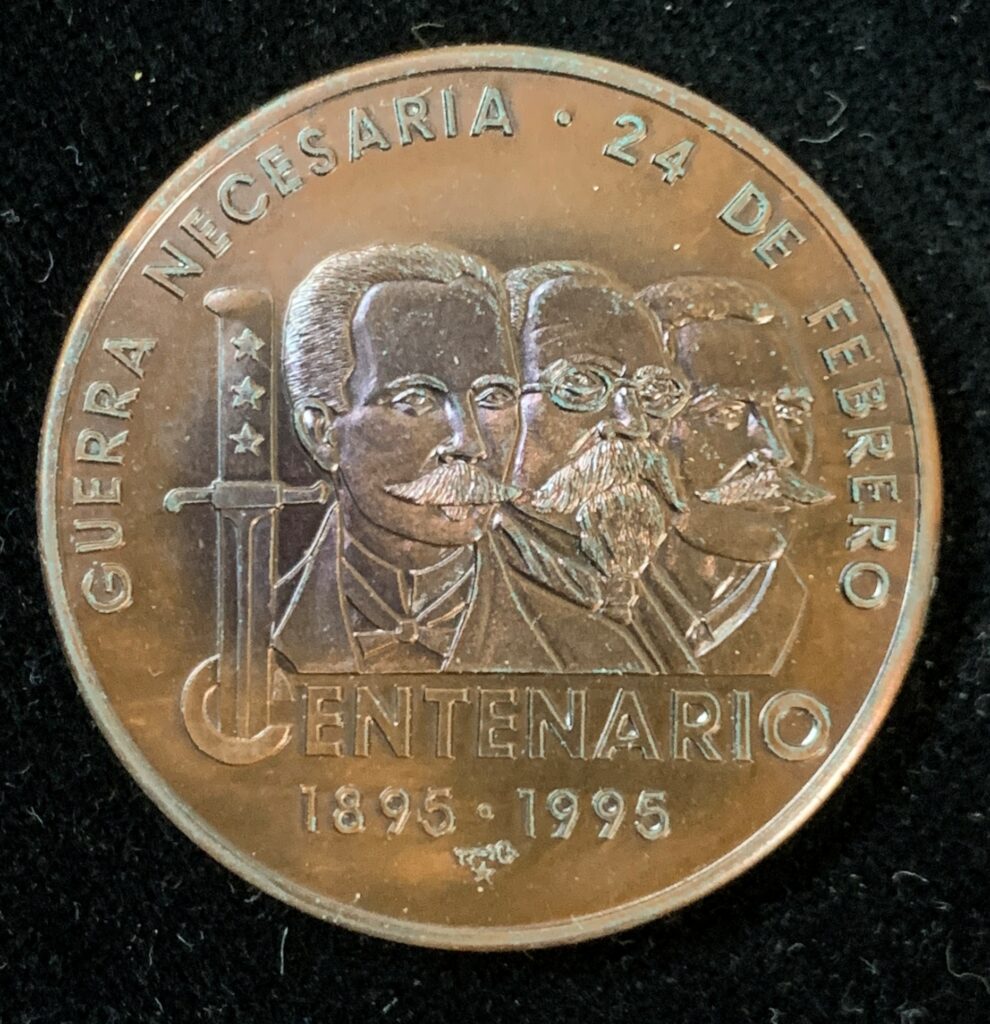 ND1995 Copper Cuba 1 Peso Antiqued Centennial of Guerra Necesaria KM ...