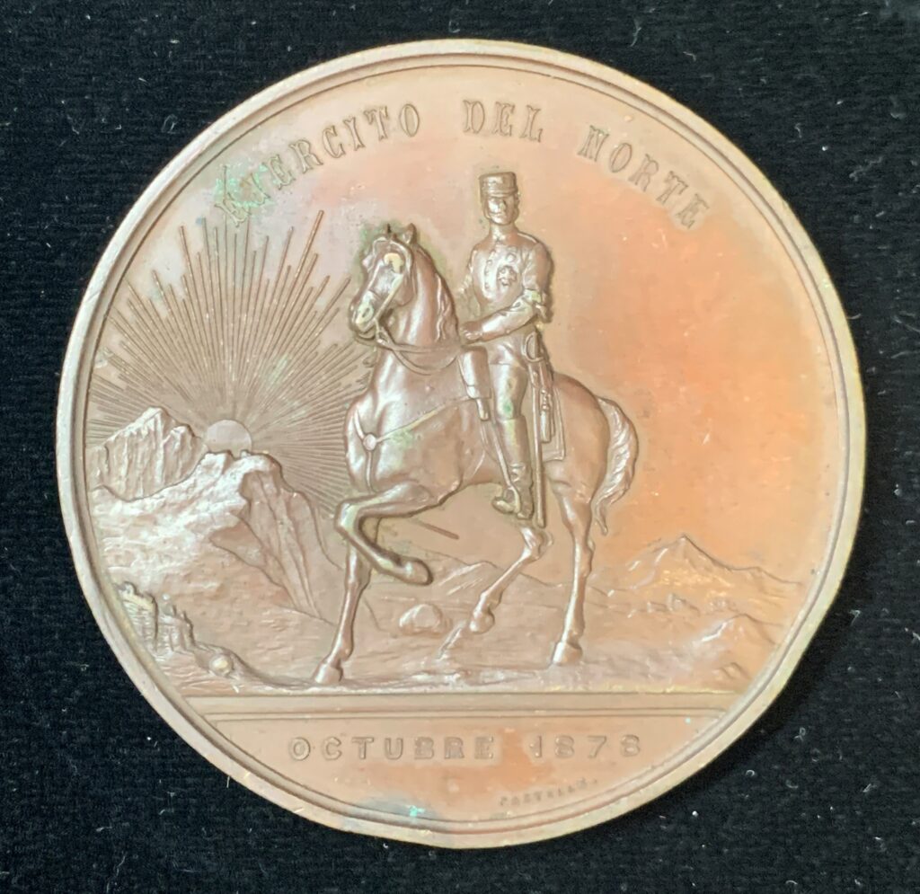 1878 Spain Army of the North- King Alfonso XII Brass Medal - Coinacopia
