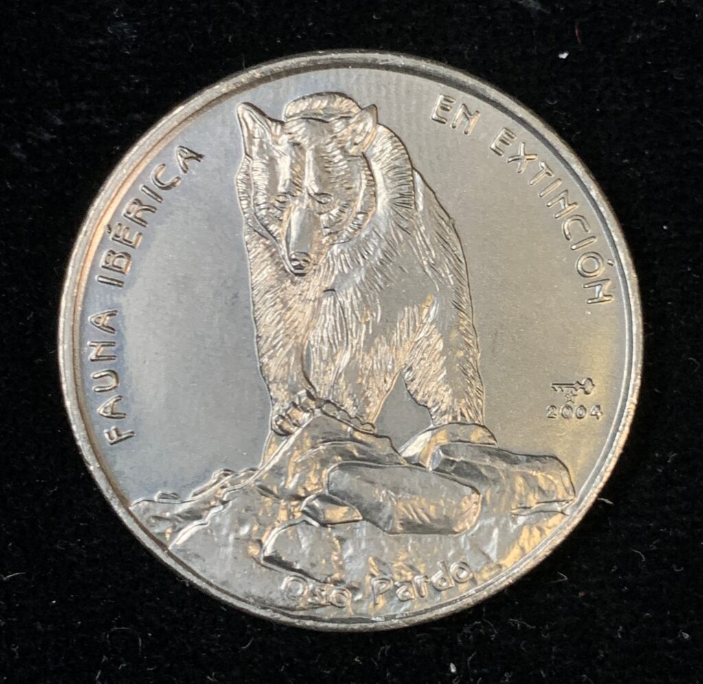 2004 Cuba 1 Peso Cantabrian Brown Bear KM#863 - Coinacopia